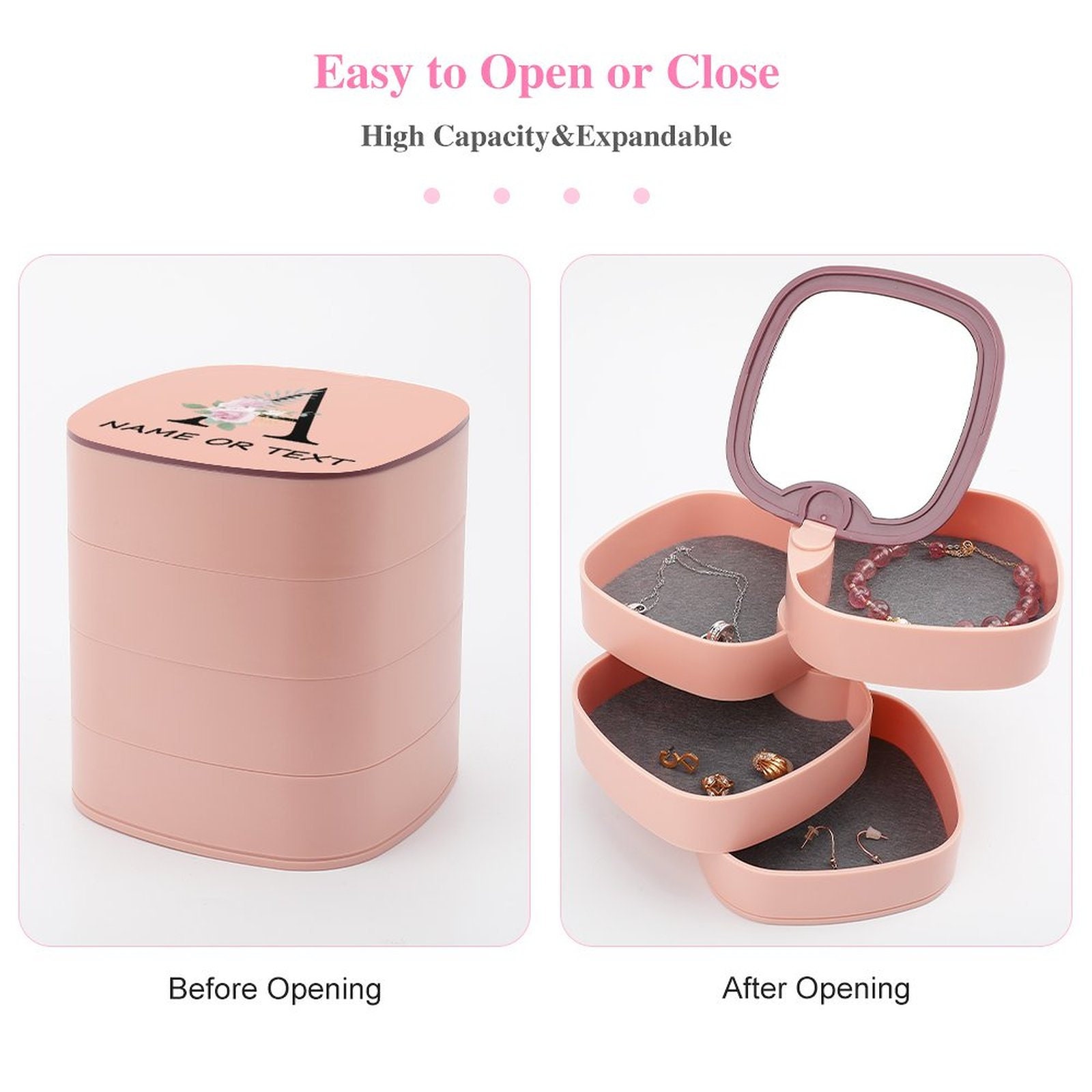 Personalized Rotating Jewelry Boxcustom 4-layer Rotatable Box - Etsy