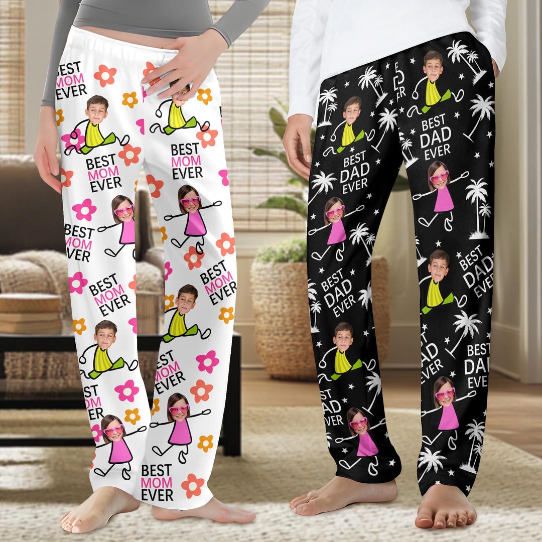 Custom Photo Pajama Pants, Personalized Sleepwear, Birthday Gift, MADE ...