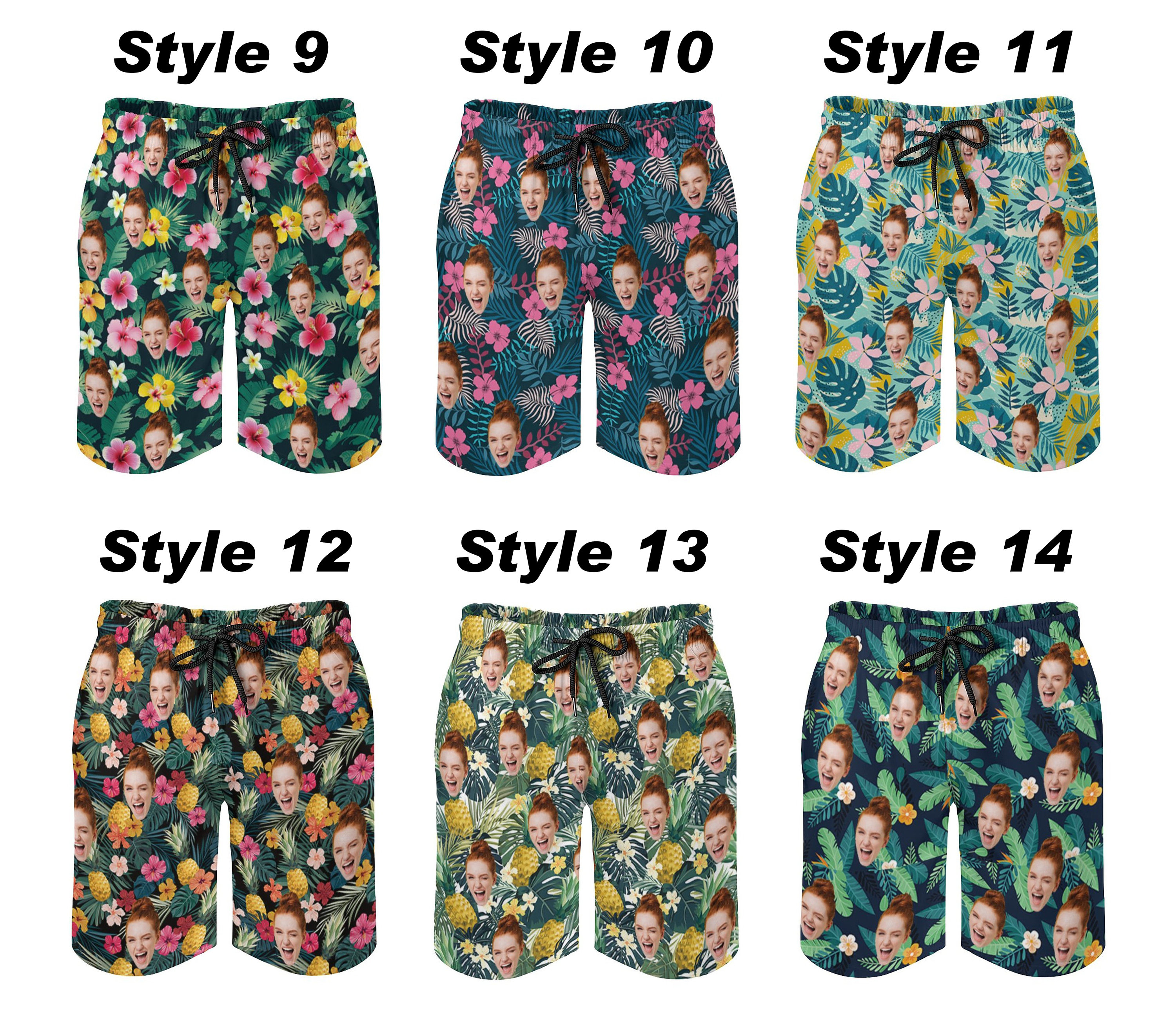 Custom Swim Trunks with Photo,Personalized Face Beach Shorts sold by ...