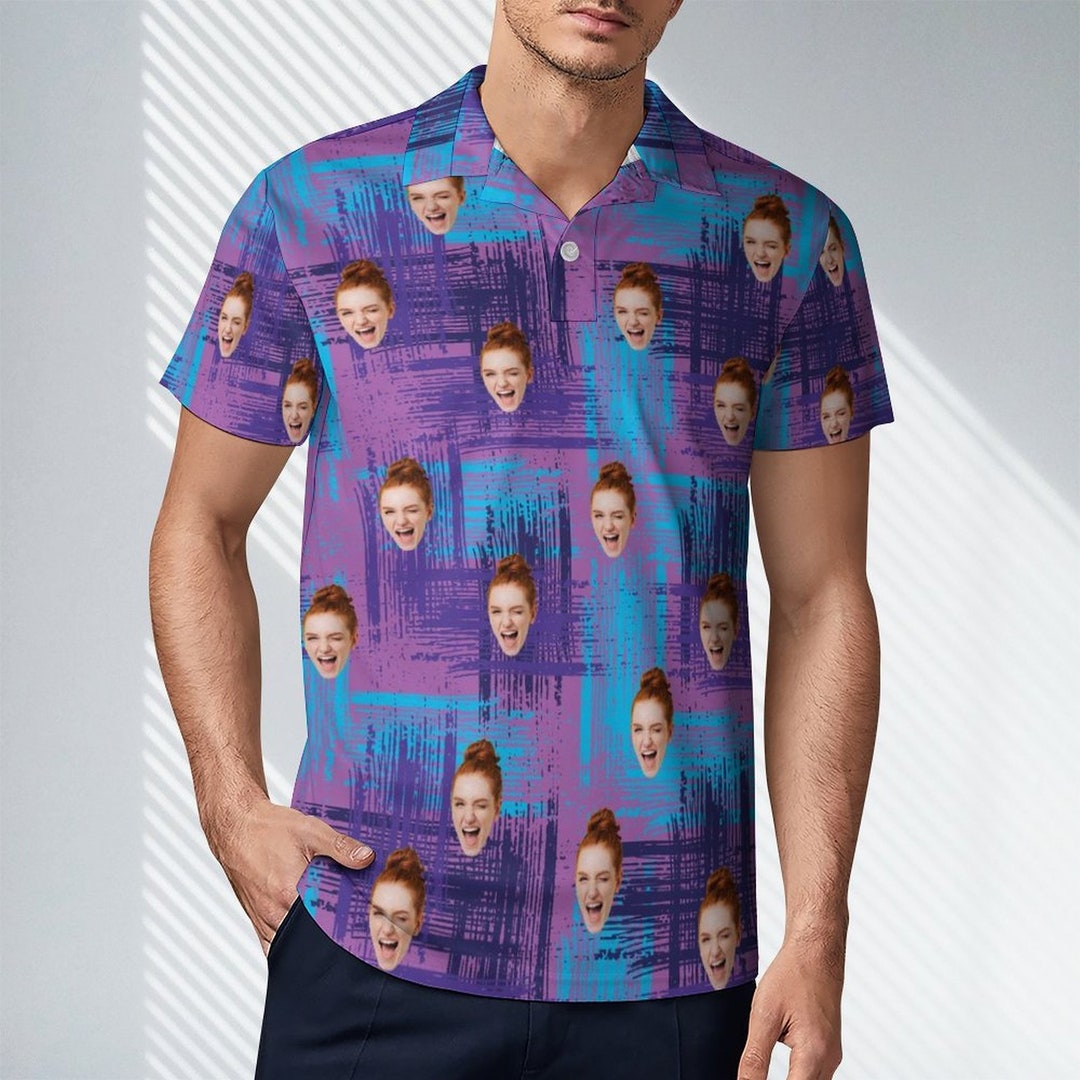 Custom Face Print Polo Shirt for Men, Personalized Photo Shirt - Etsy