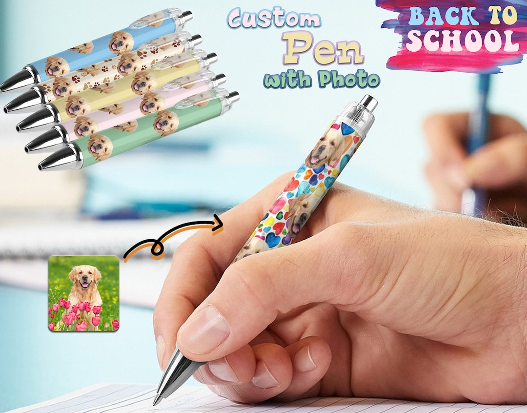 Custom Pen With Photo Personalized Dog Face Ballpoint Pens Custom Logo ...