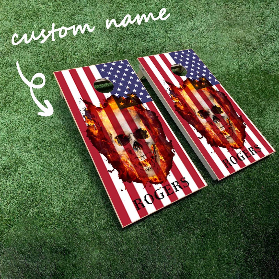 Custom Cornhole Board Decal Wraps with Name Personalized | Etsy