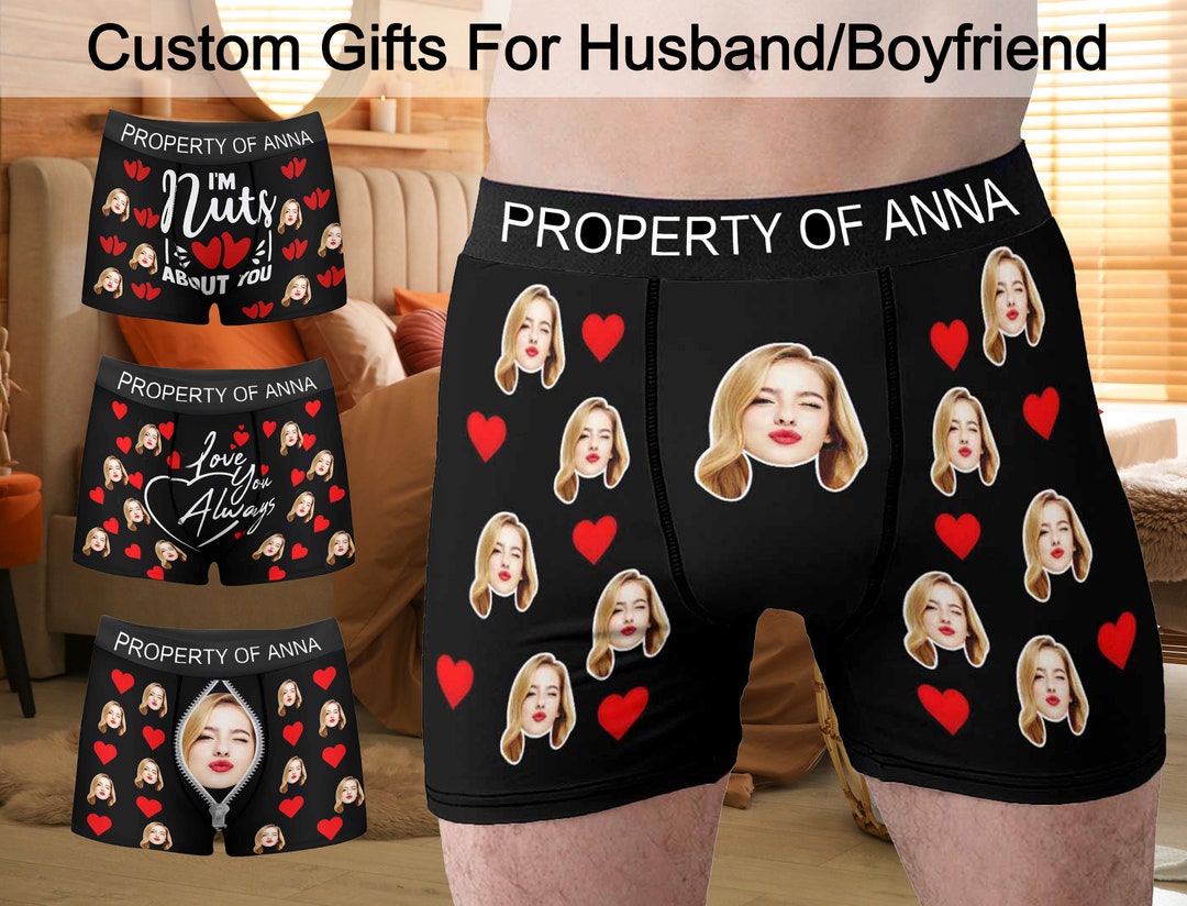 Personalized Photo Boxer Briefs, Custom Face Underwear, Valentines Gift ...
