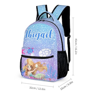 Custom Name Mermaid Backpack,back to School,personalized School Bag for ...