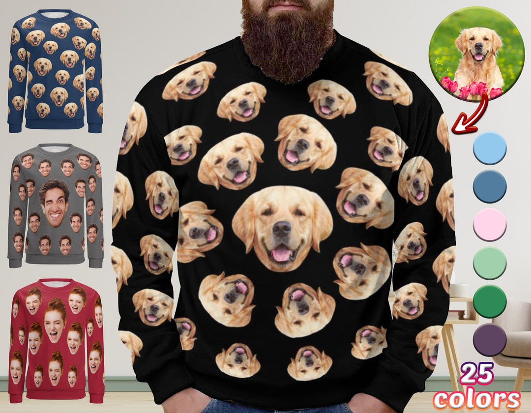 Custom Photo Sweatshirt for Men,personalized Logo Face Design ...