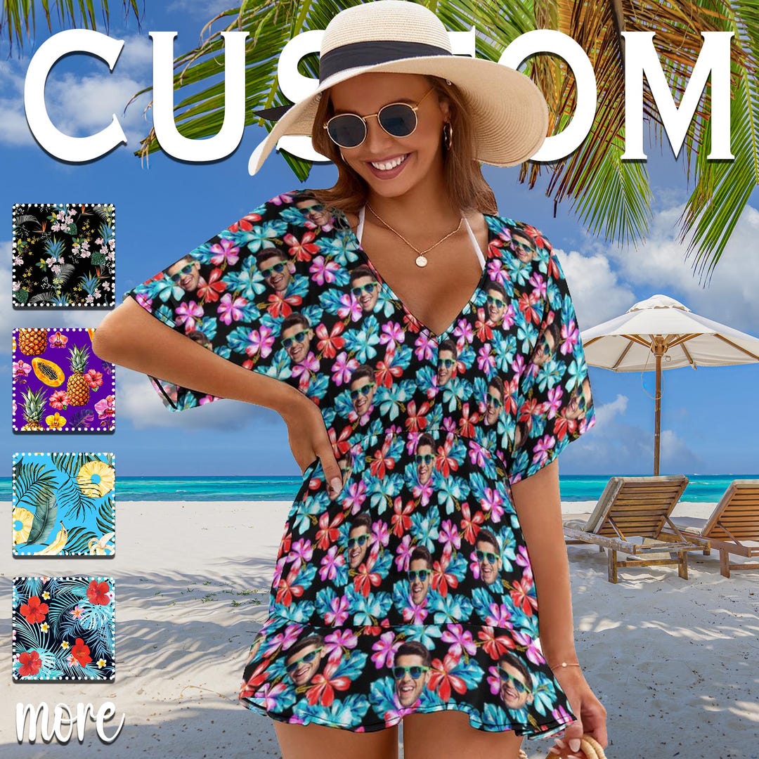 Custom Face Beach Cover Up, Personalized Swimsuit Wrap - Etsy