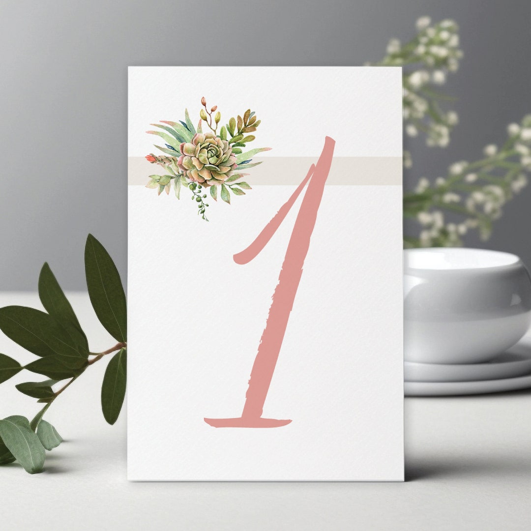 Table Numbers INSTANT DOWNLOAD, Printable Bridal Shower Decor, 4x6 ...