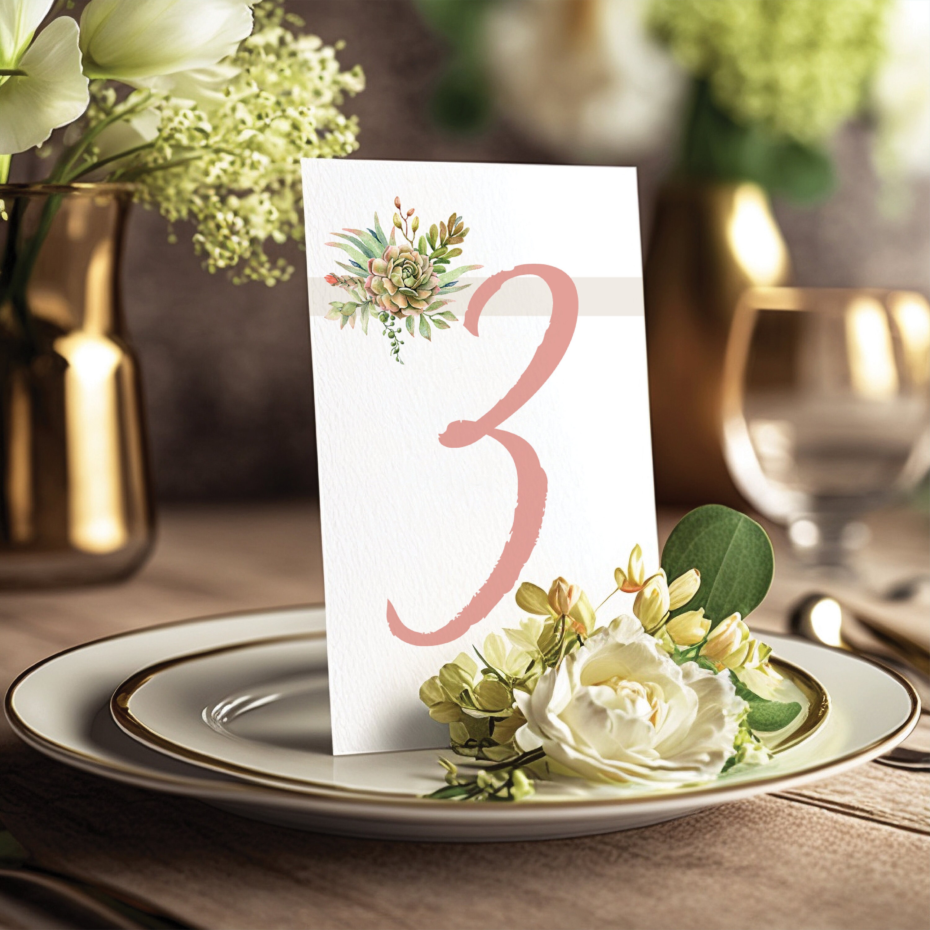 Table Numbers INSTANT DOWNLOAD, Printable Bridal Shower Decor, 4x6 ...