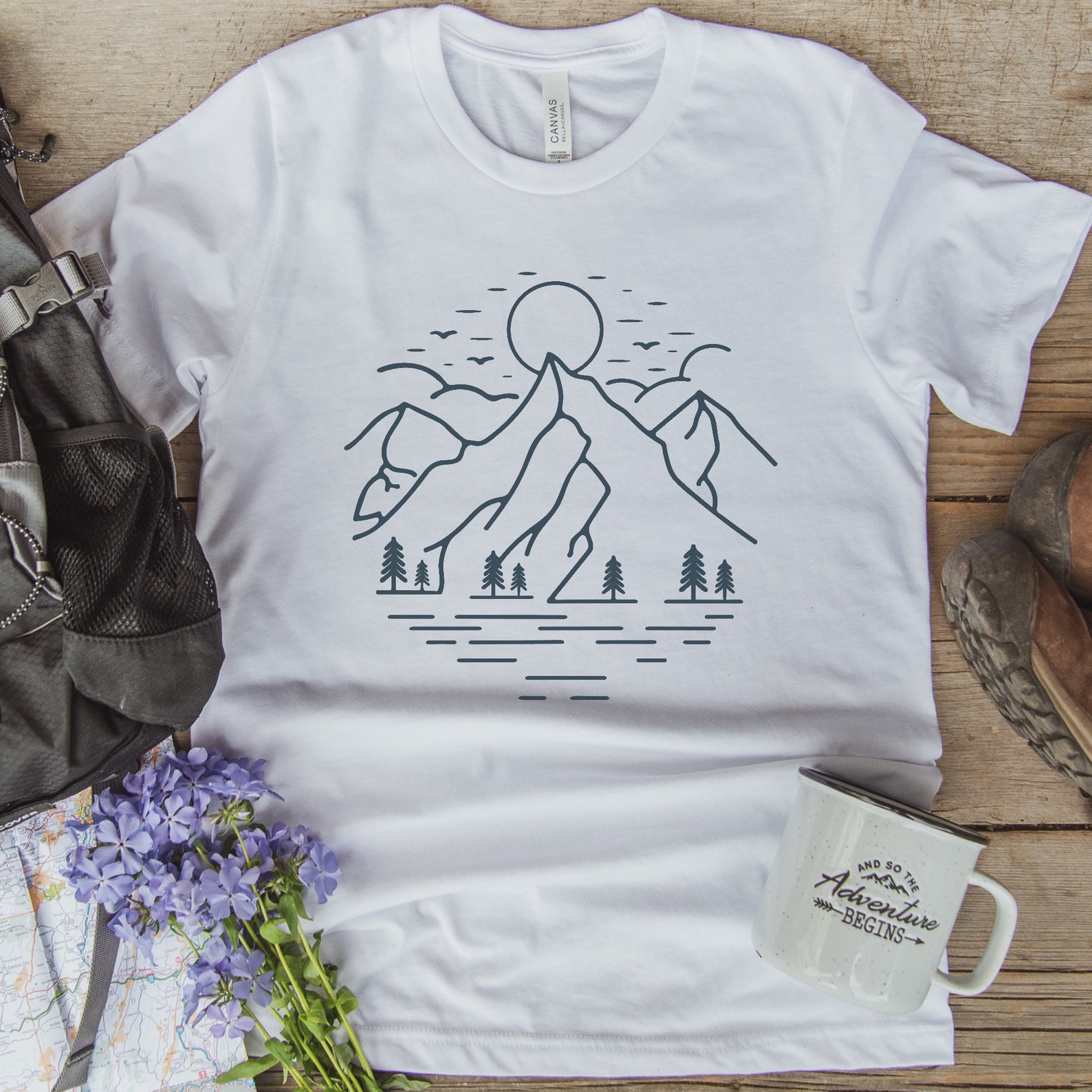 Mountain Themed T Shirt, Hiking Tees, Outdoor Shirts, Wilderness ...