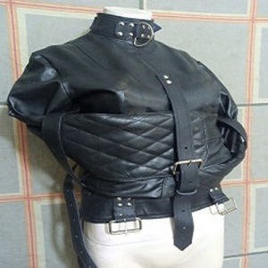 Real Leather Women GIMP Straight Jacket Escapology Straitjacket ...