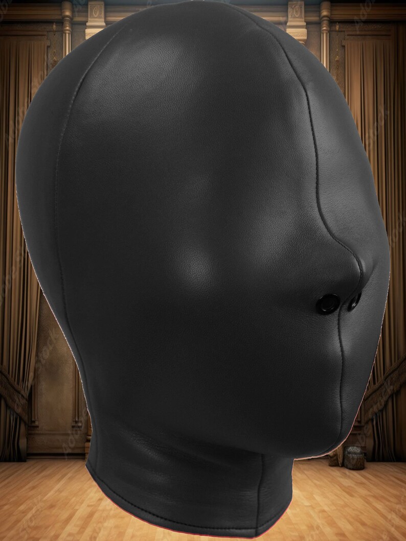 Real Leather Bondage Submissive Full Face GIMP Hood Halloween Cosplay ...