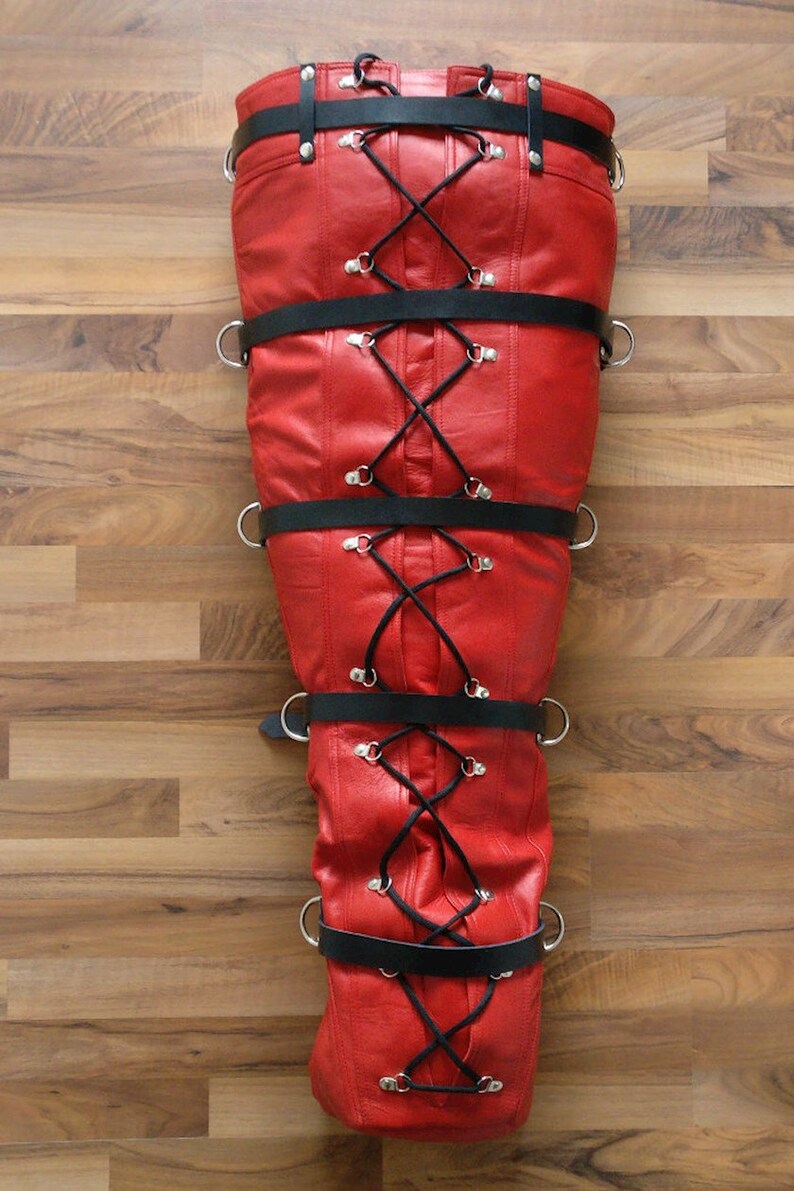 Real Leather Leg Binder Mermaid Body Harness StraitJacket Restraint ...