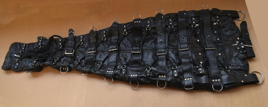 Genuine Leather Sleep Sack, Fetish Bondage Bag, Leather GIMP Bodysuit ...