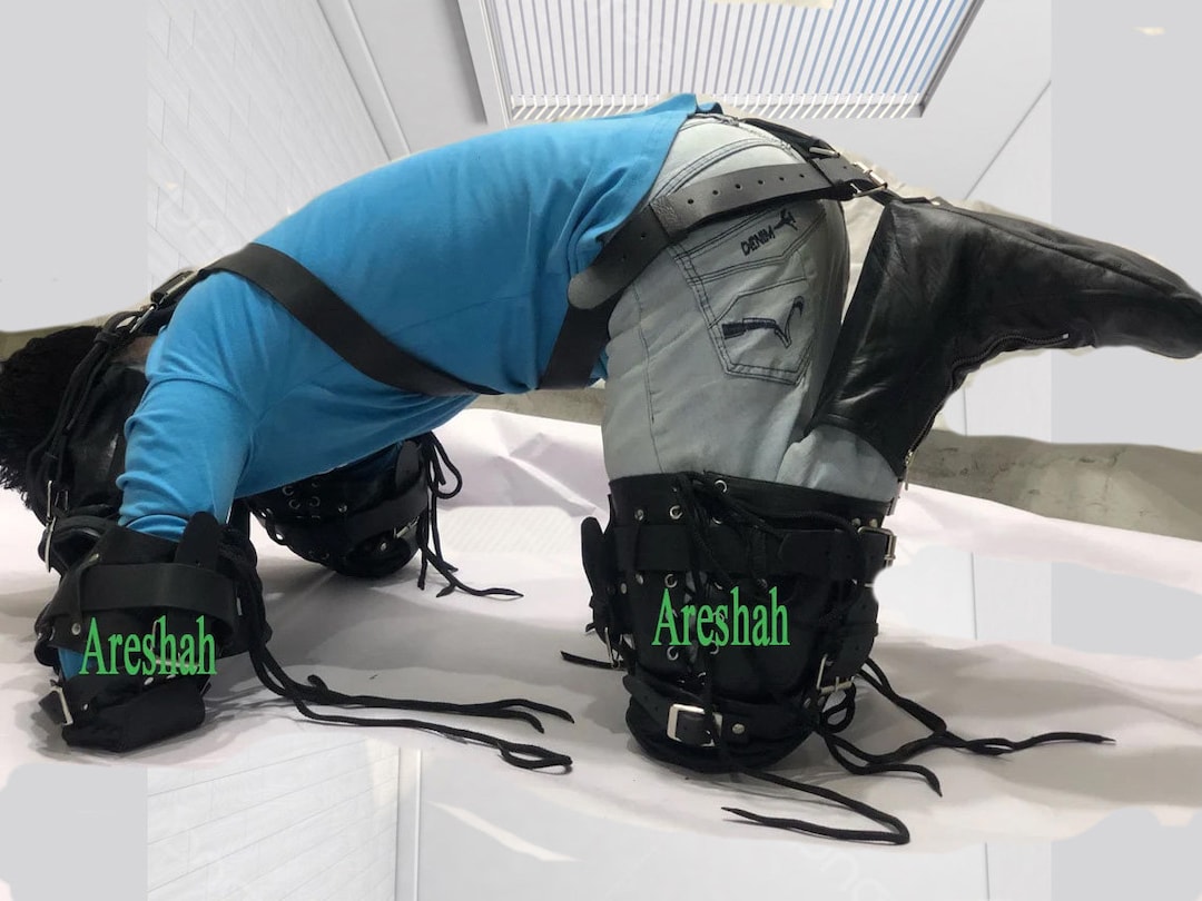 Real Leather BDSM Arm Harness, Leather Padded Armbinder, Padded Knee ...