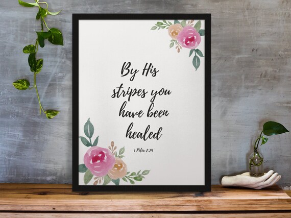 Inspirational Bible Verse Wall Art Healing Scripture Home | Etsy