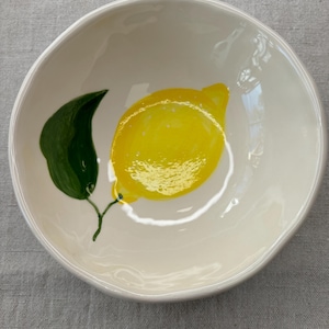 Handmade and Hand Painted Ceramic Bowl “lemon Party” Small - Etsy