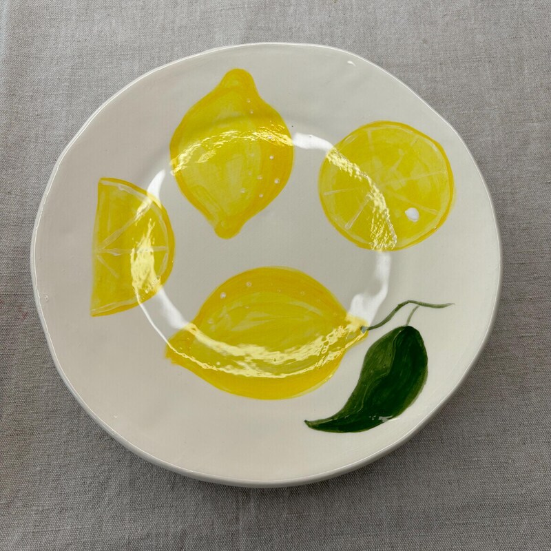 Ceramic Lemon Plate - Etsy