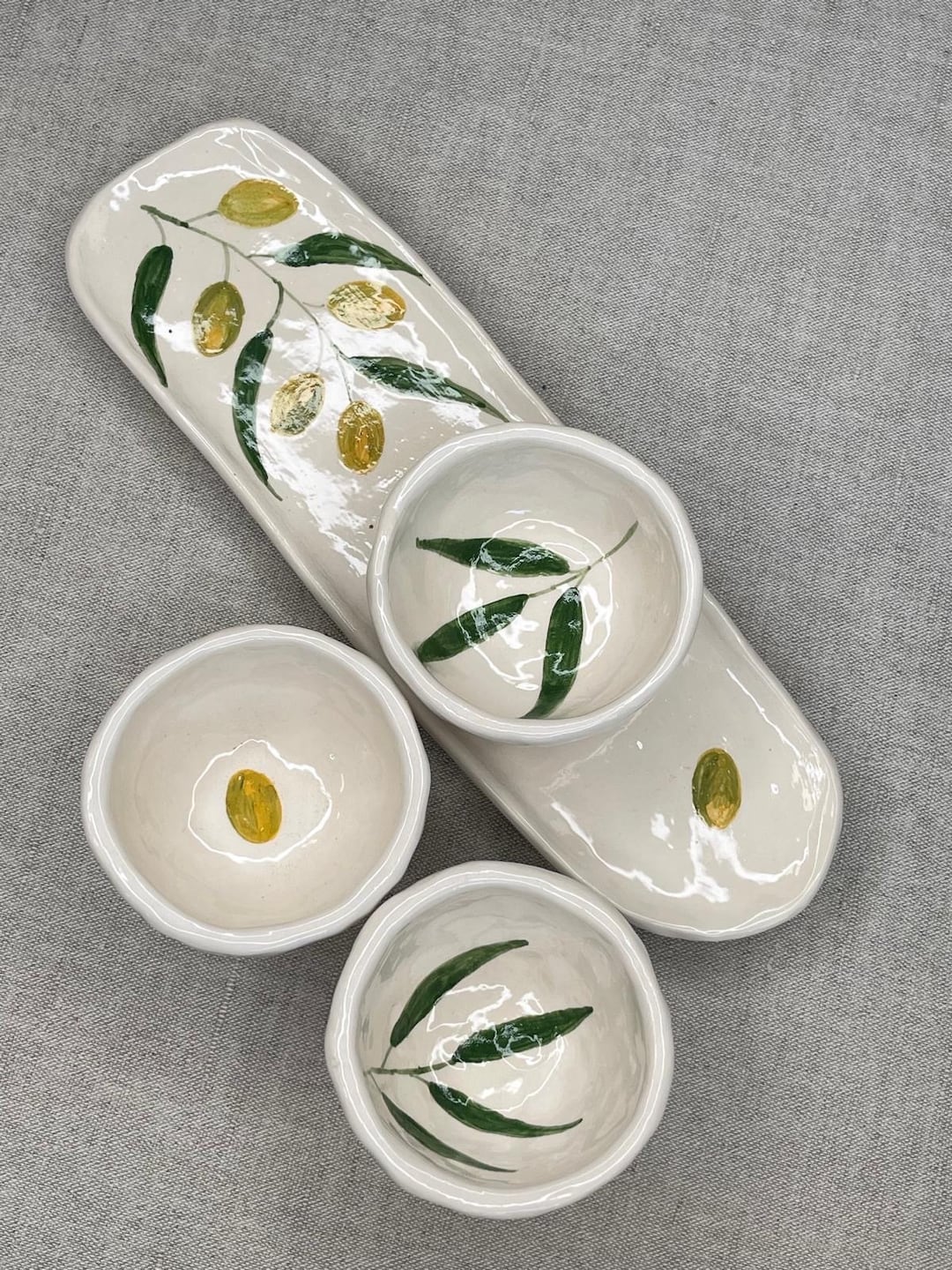 Handmade and Hand Painted Snack Plate «olives » - Etsy