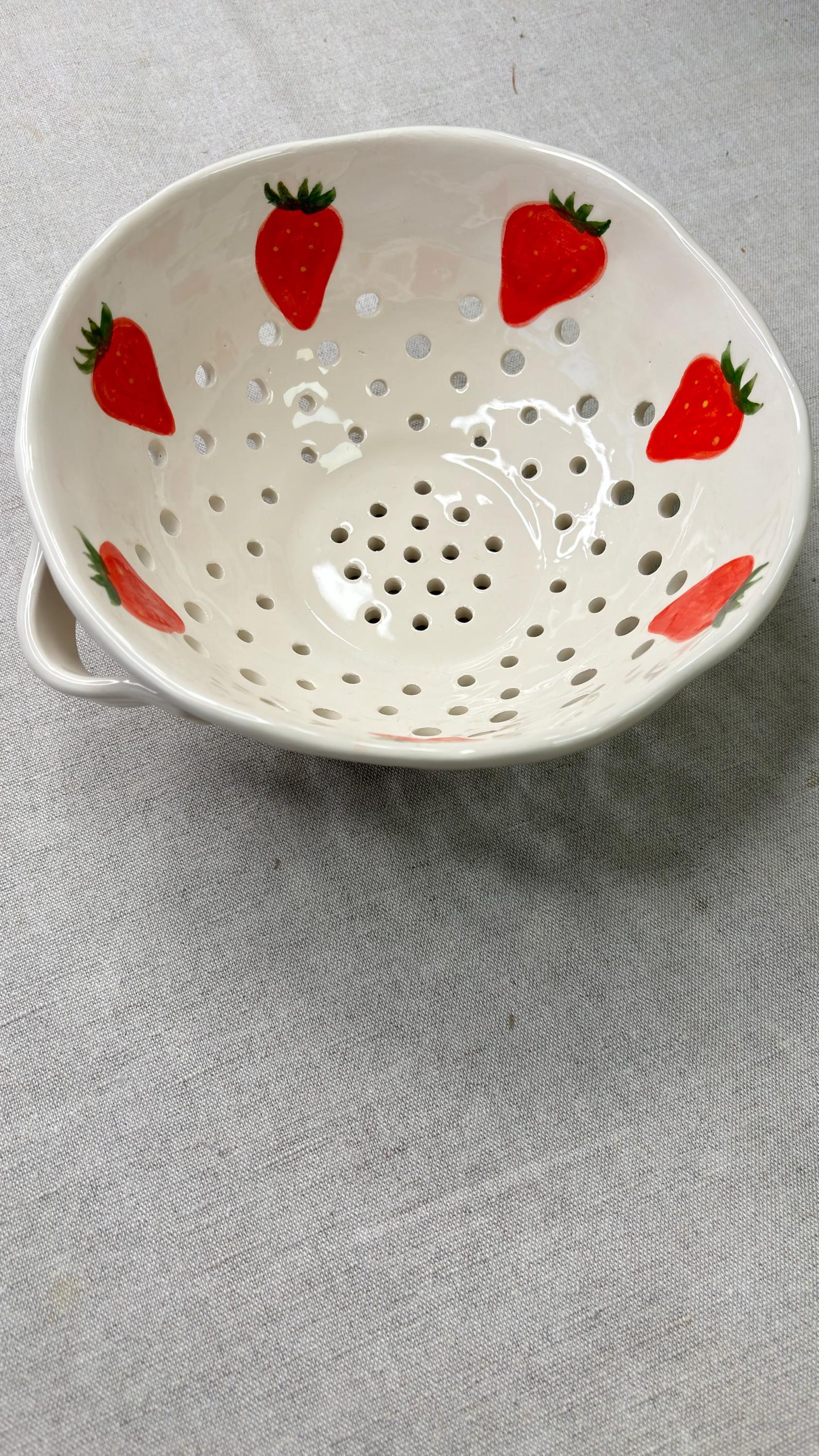 Handmade Ceramic Colander: Strawberry Design, Dishwasher Safe - Etsy