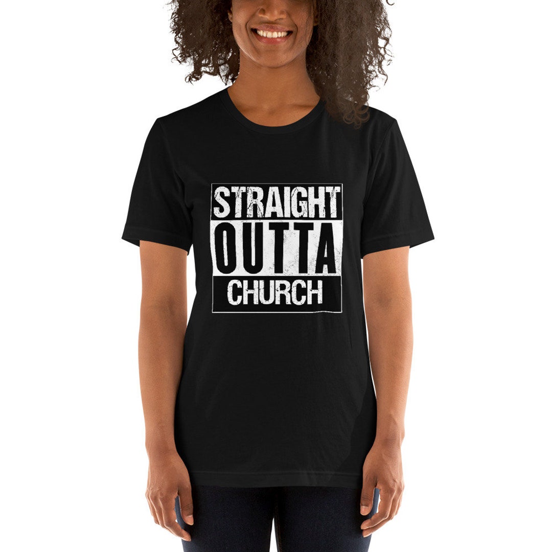 Stright Outta Kirche Kurzärmeliges Unisex T-Shirt - Etsy Österreich