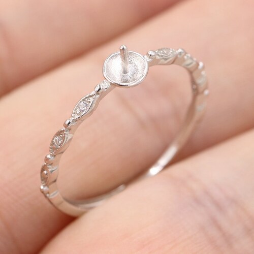 925 Sterling Silver Sunflower Pearl Ring Mount Fitting - Etsy