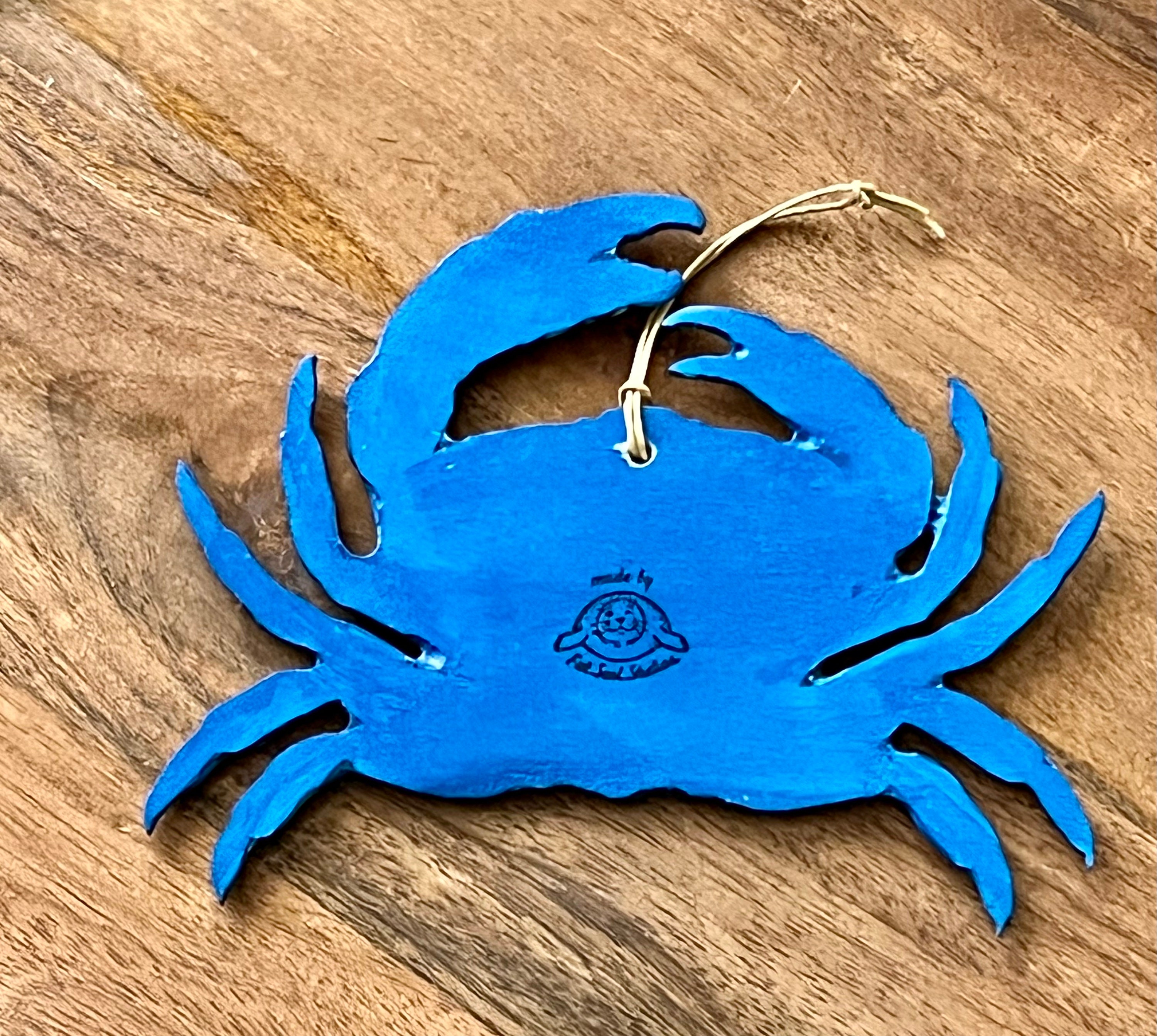 Hanging Blue Claw Crab Ornament 3D Ocean Epoxy Resin Pour Crab Accent ...