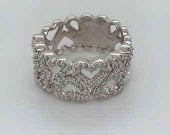 Diamond Double Heart Ring - Etsy