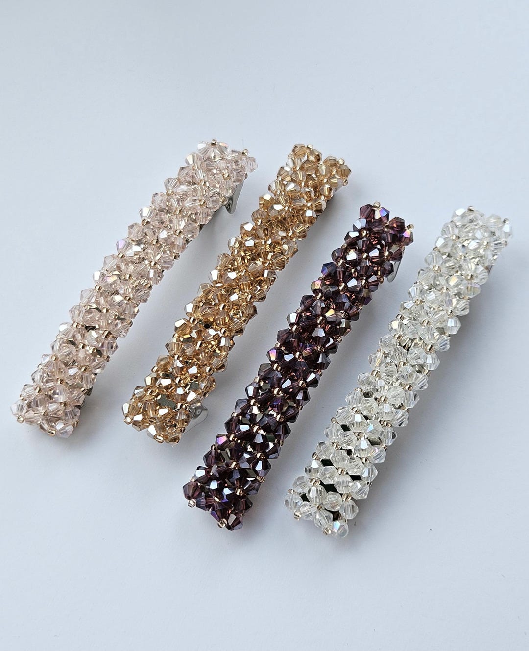 Crystal Barrette Hair Clip: French Style Snap Closure - Etsy UK