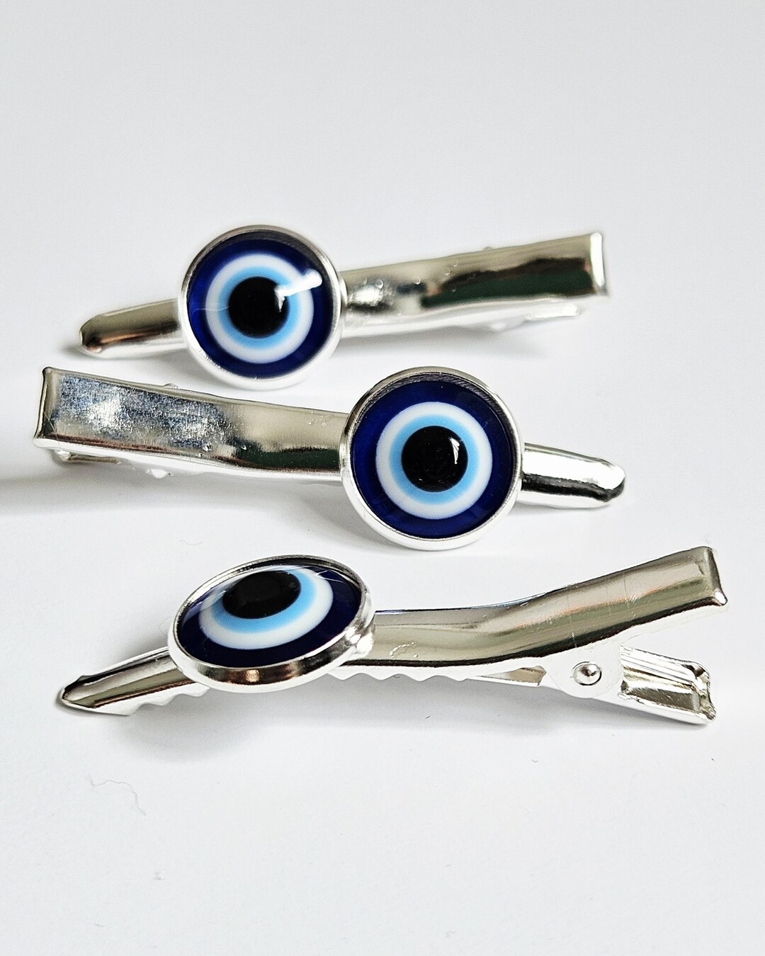 Evil Eye Hair Clips: Copper Alligator Clips, Head Scarf Accessories - Etsy