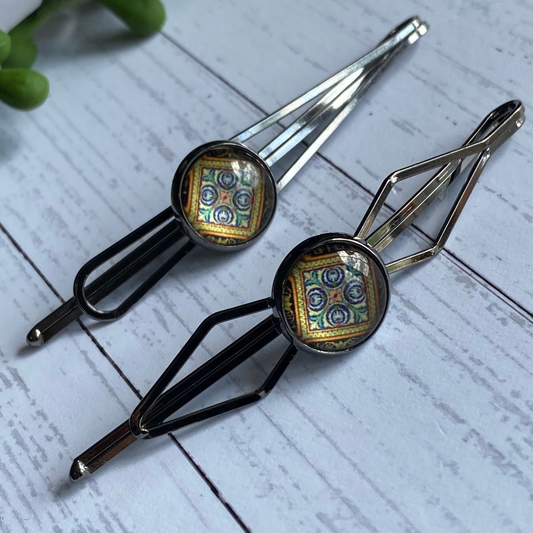 Decorative Hair Slides, Bobby Pin Hair Grips, Cabochon Hair Clips ...
