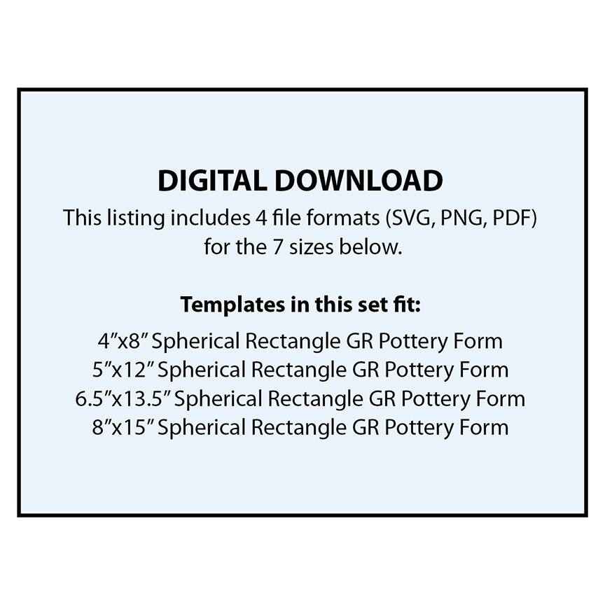 Spherical Rectangle Flourish Digital Rim Template Set for Clay ...