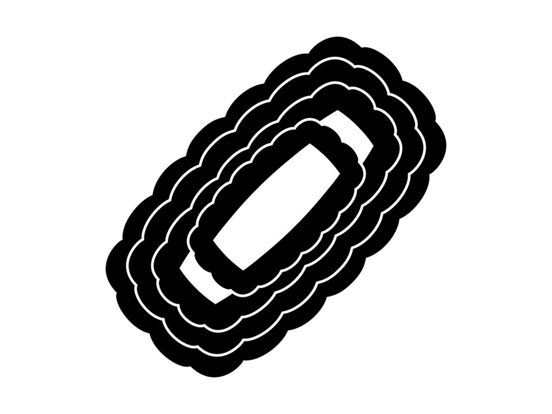 Spherical Rectangle Scallop Digital Rim Template Set for Clay ...