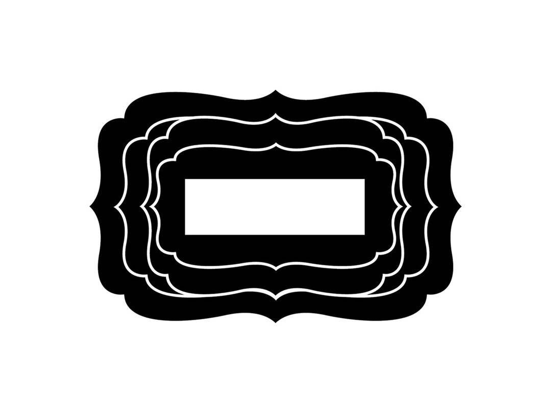 Rectangle Flourish 2 Digital Rim Template Set for Clay, Templates for ...