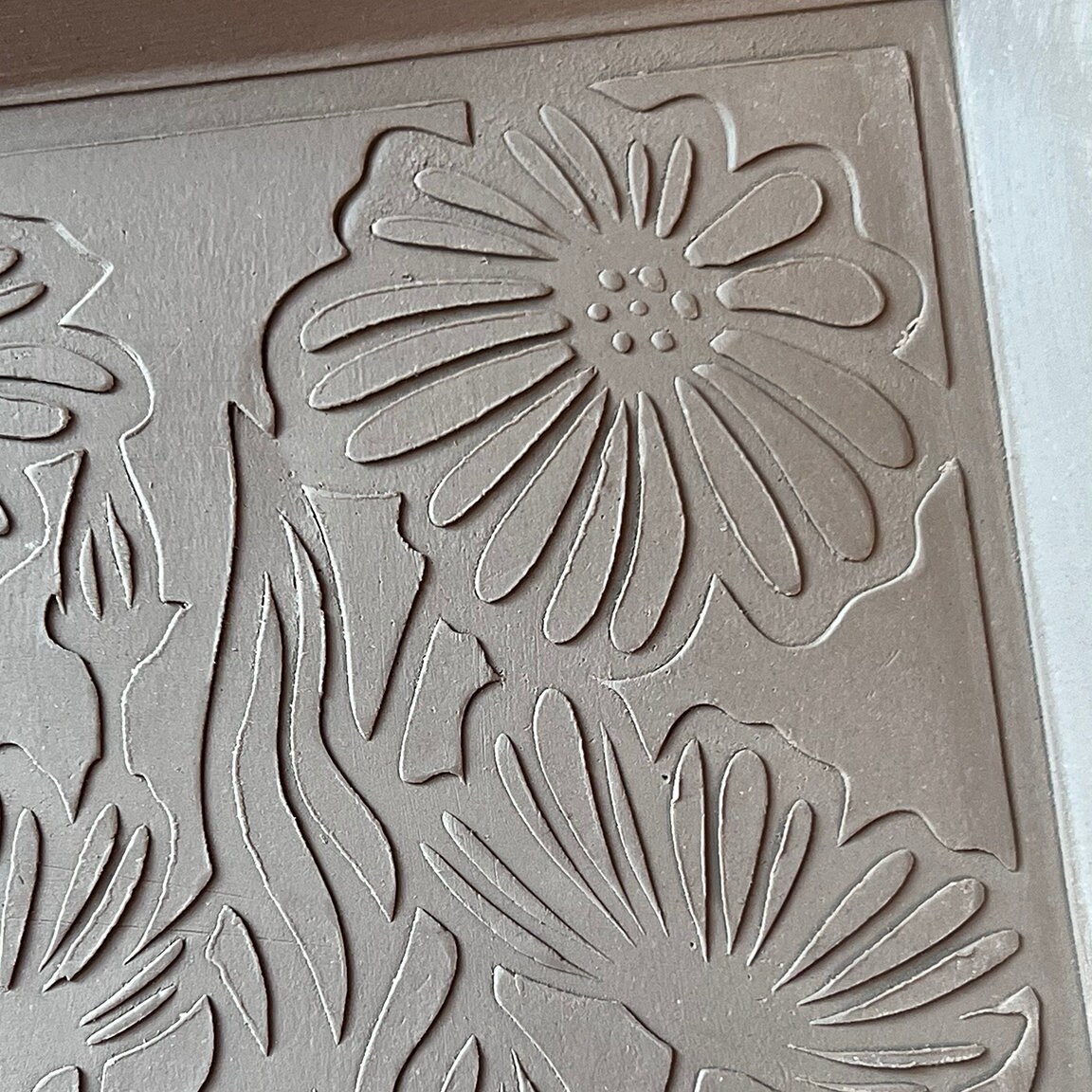 Daisy Rectangle Stencil 3.5x6.5", Clay Stencil - Etsy