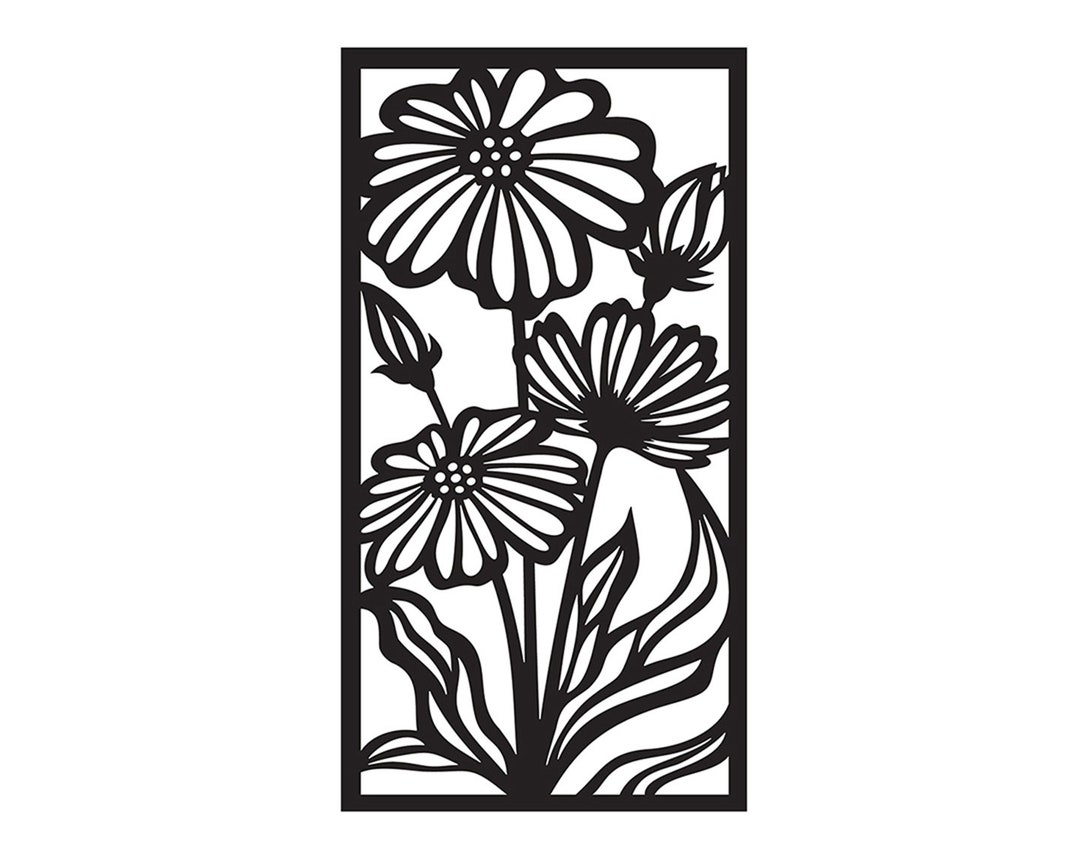Daisy Rectangle Stencil 3.5x6.5", Clay Stencil - Etsy