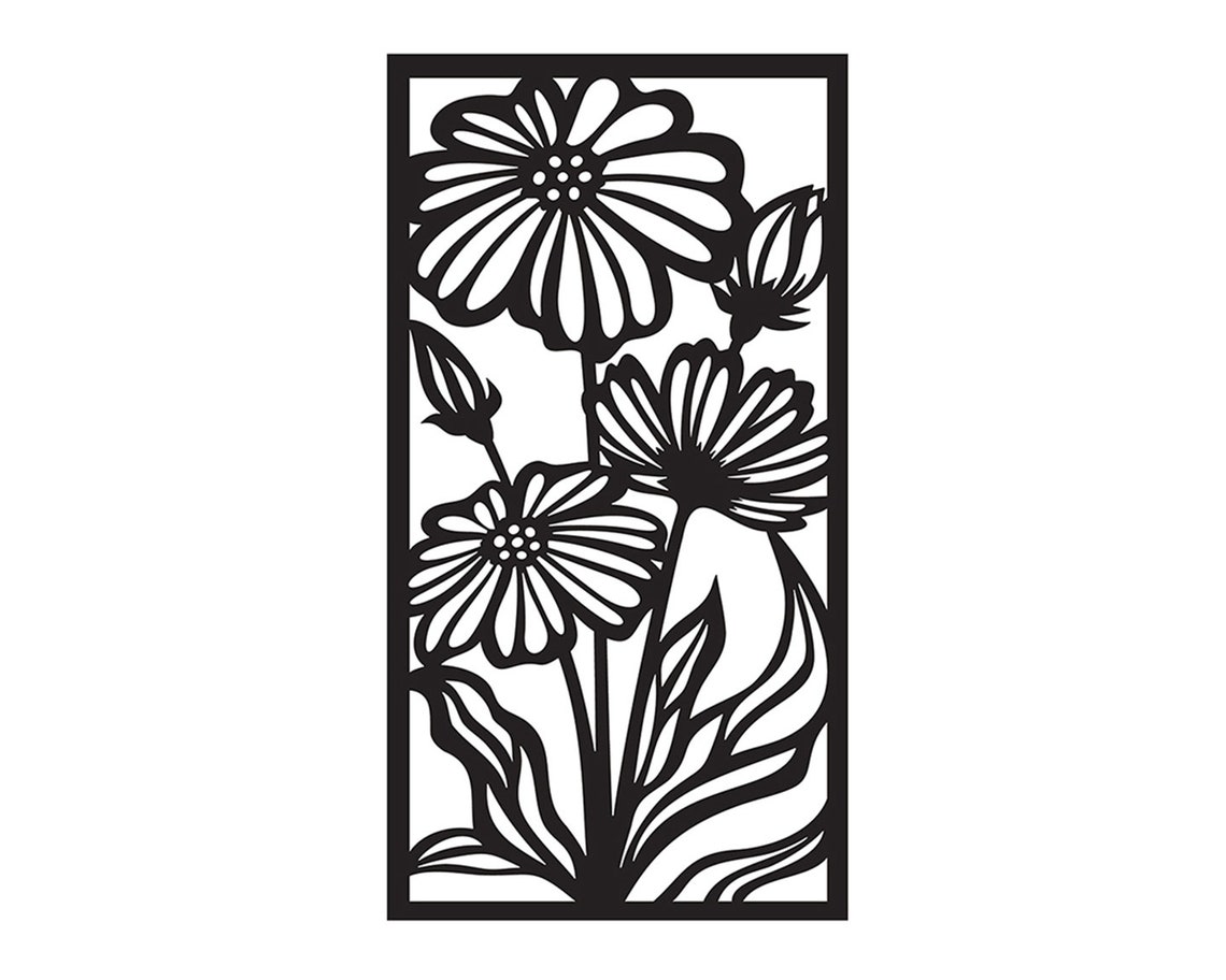 Daisy Rectangle Stencil 3.5x6.5