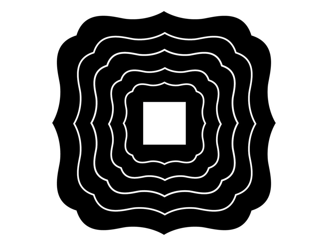 Square Soft Flourish 2 Digital Rim Template Set for Clay, Templates for ...