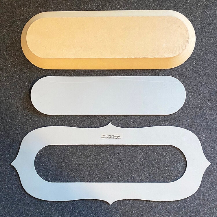 Rounded Rectangle Flourish Digital Rim Template Set for Clay, Templates ...
