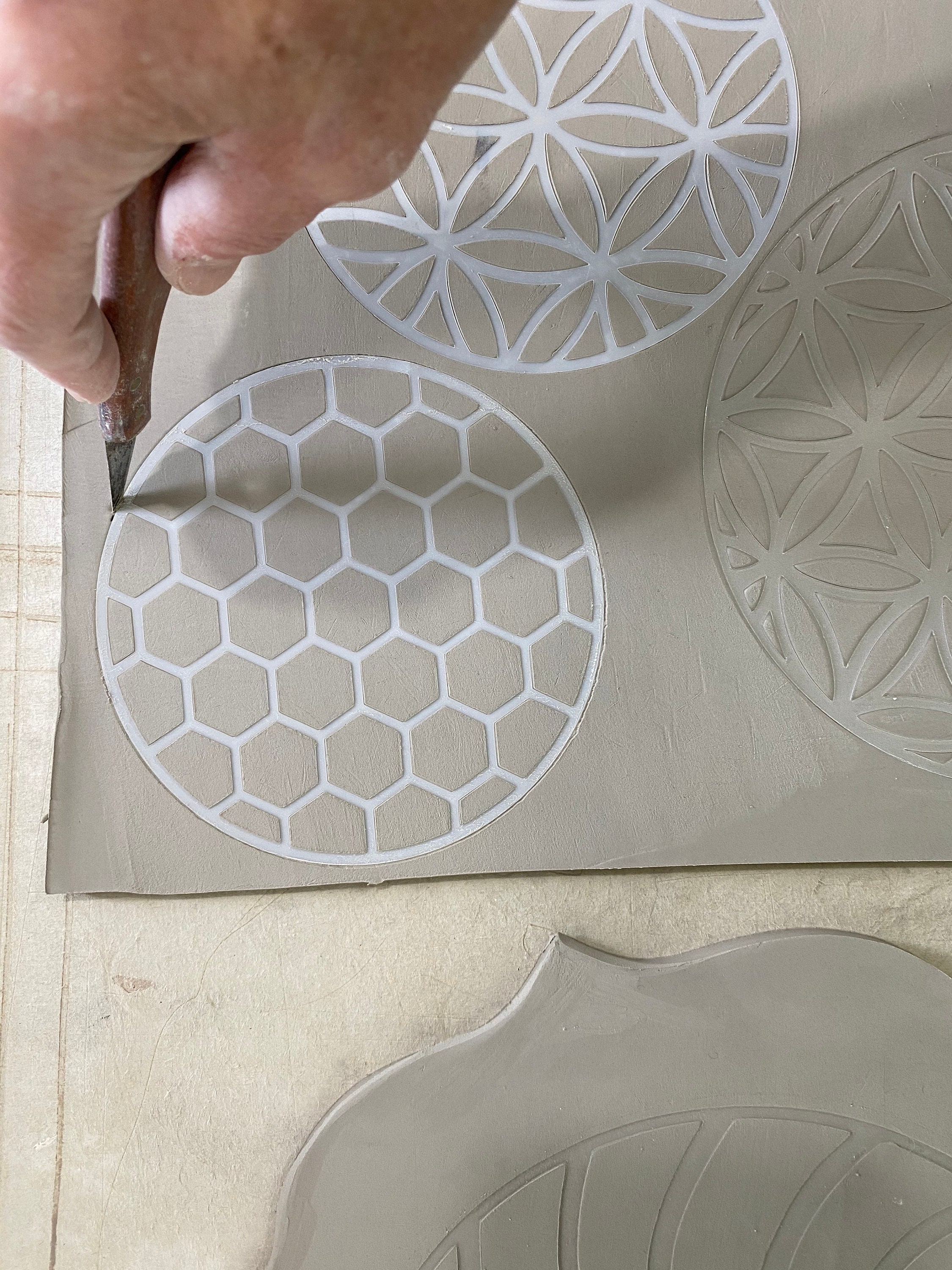 Honeycomb Hexagon Stencil, Clay Stencil - Etsy
