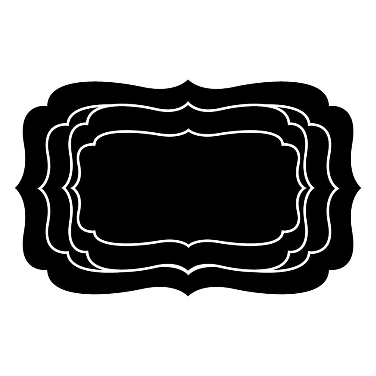 Rectangle Flourish 2 Digital Rim Template Set for Clay, Templates for ...