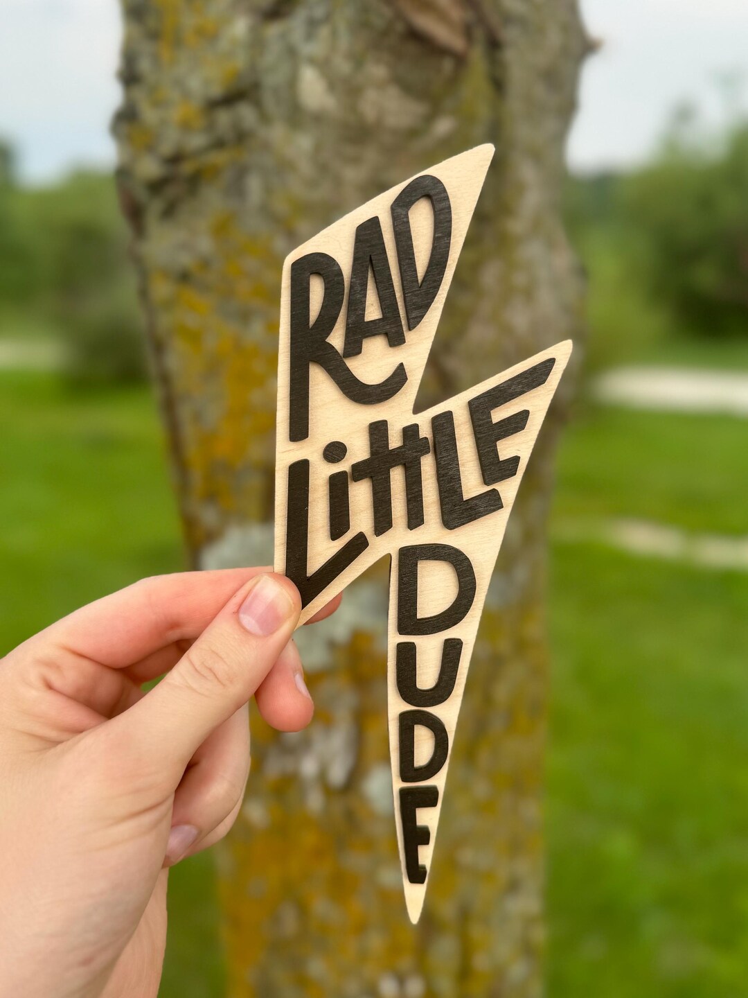 Rad Little Dude Lightning Bolt Sign Wall Decor | Boys Room | Groovy ...