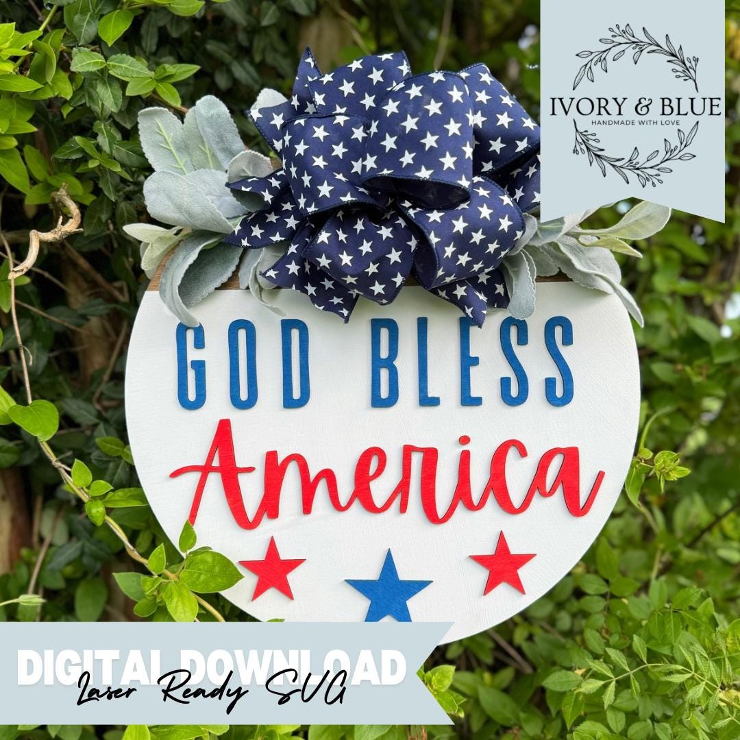 DIGITAL DOWNLOAD God Bless America Welcome Sign | SVG | Laser Engraver ...