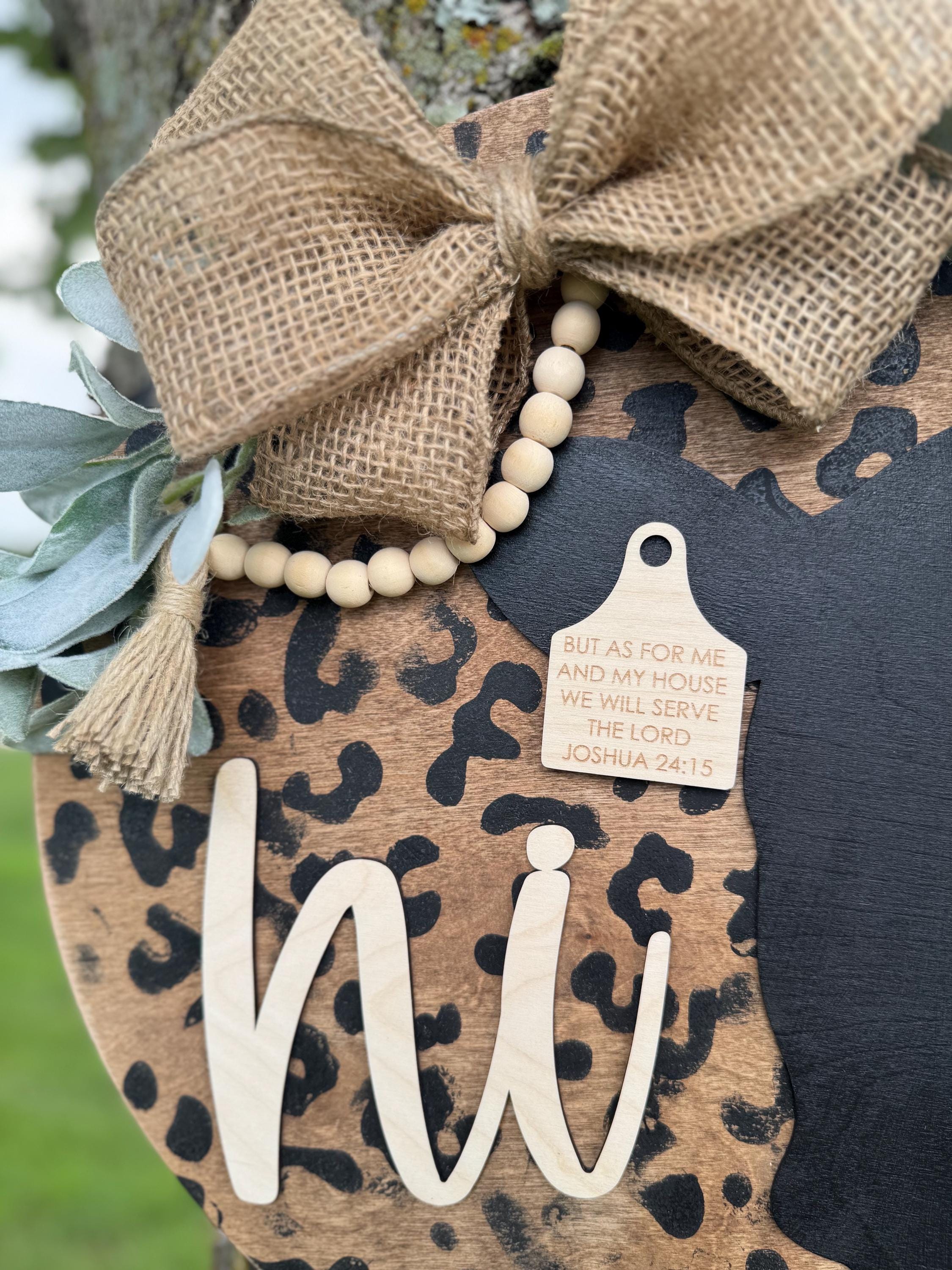 Cheetah Print Cow Porch Set | Decor | Welcome | Door Hanger | Porch ...