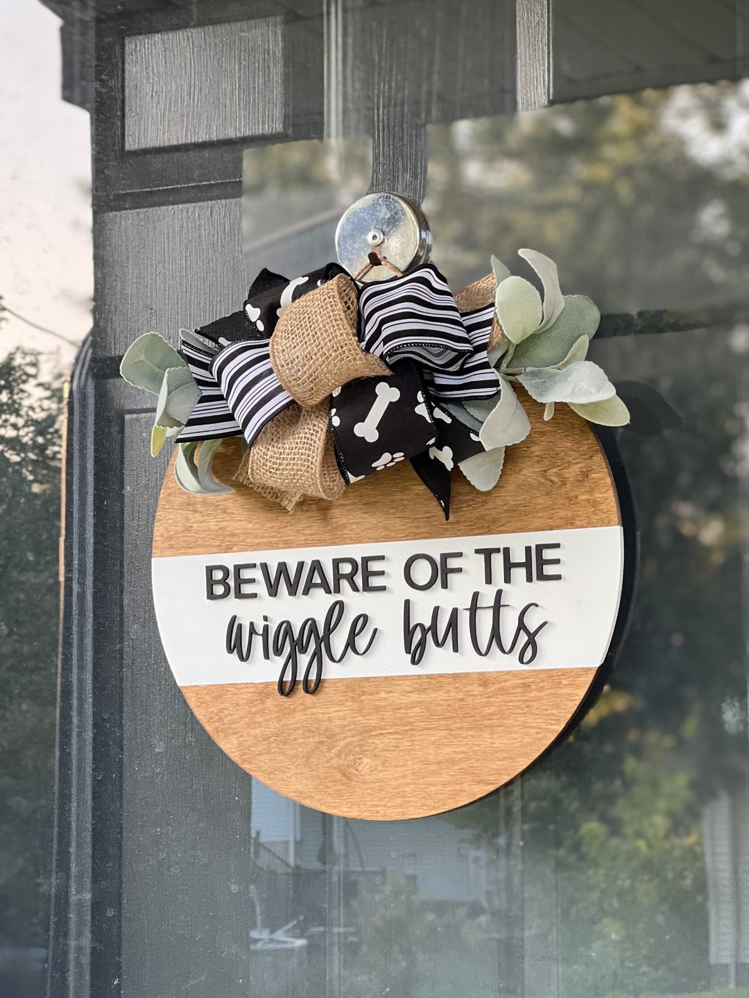 Beware of the Wiggle Butts Door Hanger | Dogs | Pet Friendly | Funny ...
