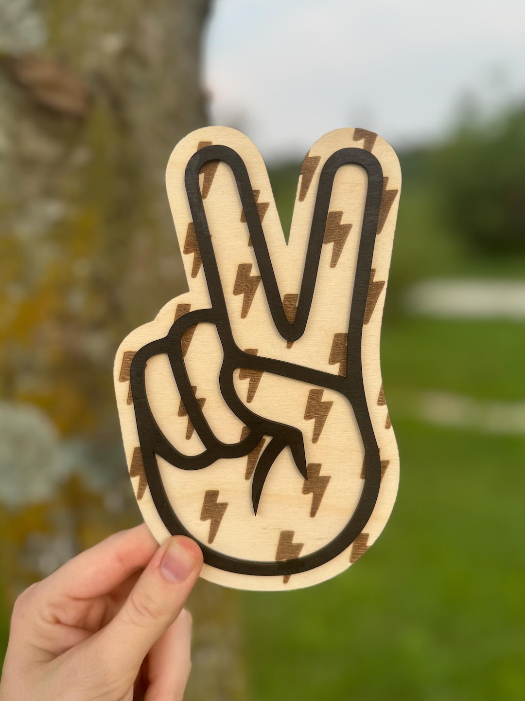 Lightning Bolt Peace Sign Wall Decor | Rad Little Dude Decor | Groovy ...