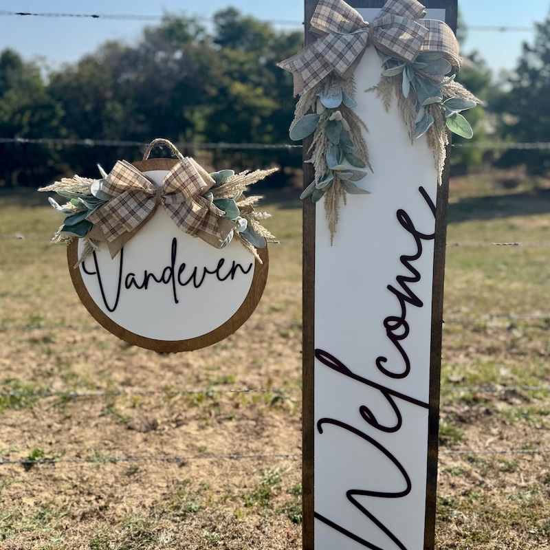 Wreath and Porch Sign Set - Etsy