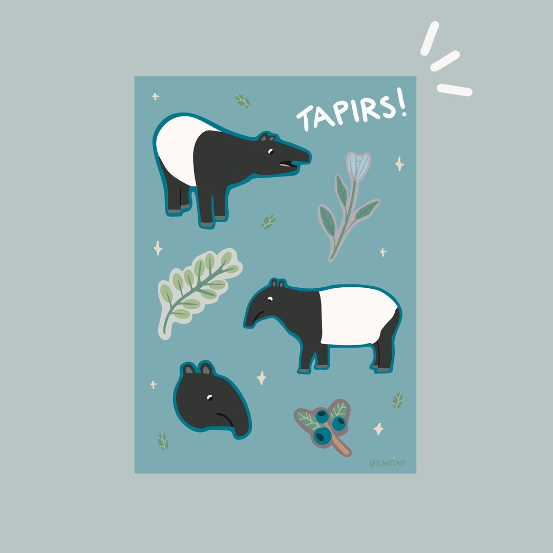 Tiny Tapirs Sticker Sheet - Etsy