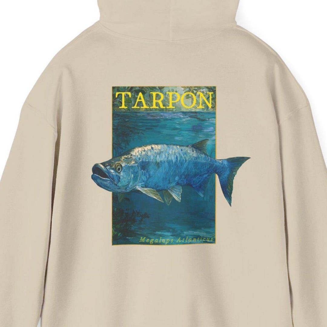 Tarpon Fish Illustration Hoodie | Colorful Ocean Fish | Fish Hoodie ...