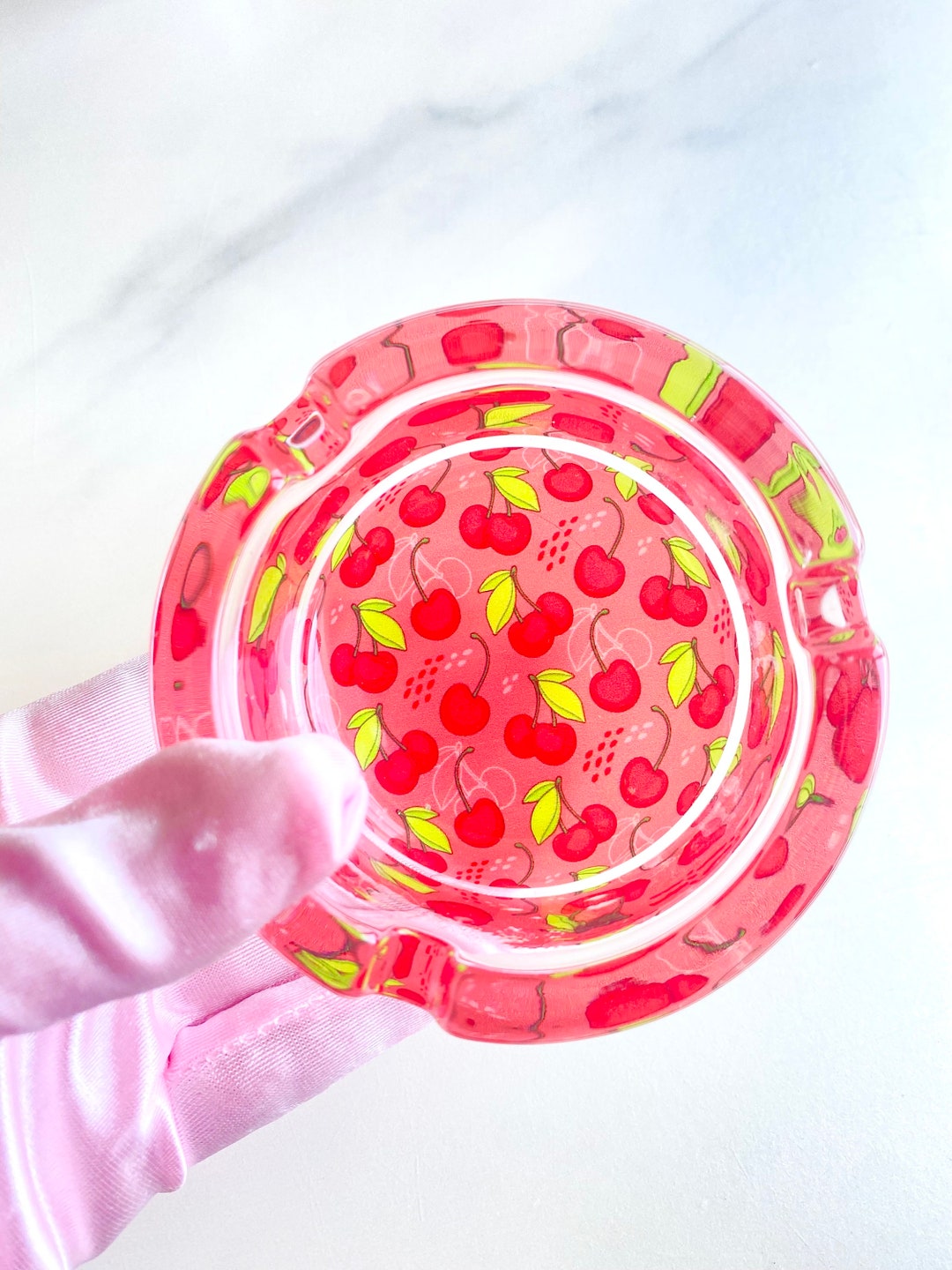 Cherry Ashtray • Glass Ashtray • Ashtray for Her • Red Ashtray • Fruit ...