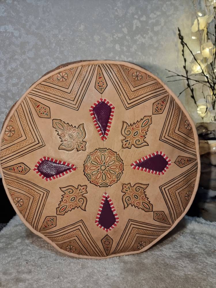 Unique Luxury Handmade Real Leather Stuffed Pouffe Footstool & Footrest ...